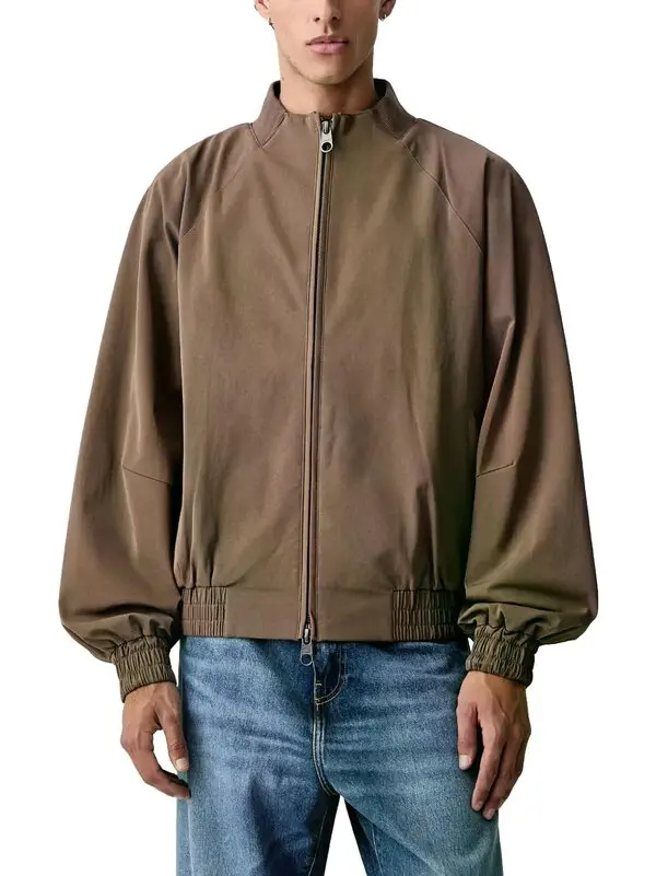 Rains Logo-patch Bomber Jacket - Brown