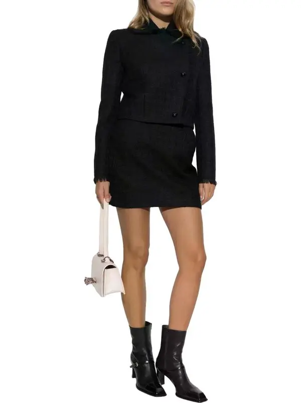 Alexander McQueen Padded-hip Tweed Mini Skirt - Black