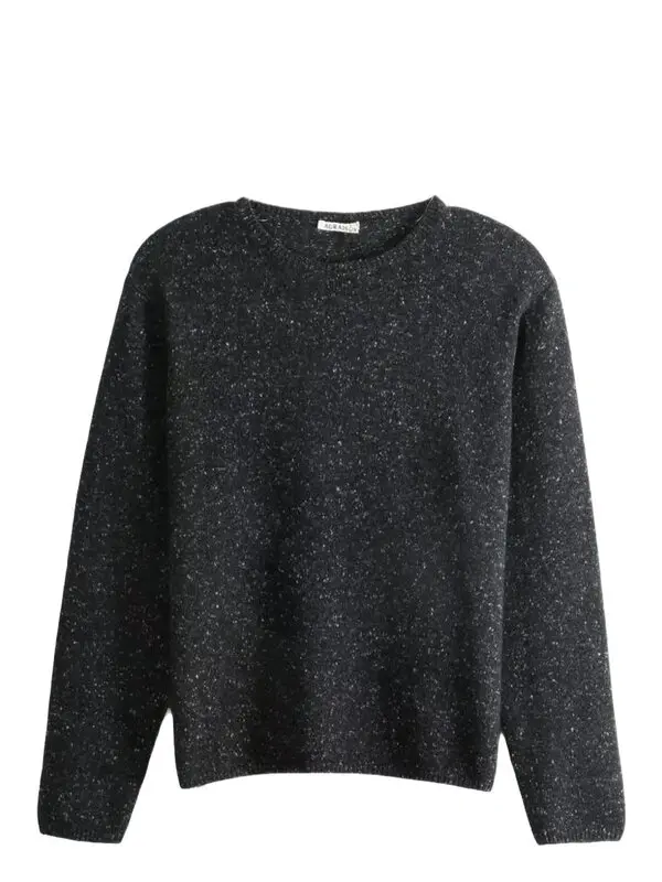 Auralee Flecked-knit Crew-neck Sweater - Grey