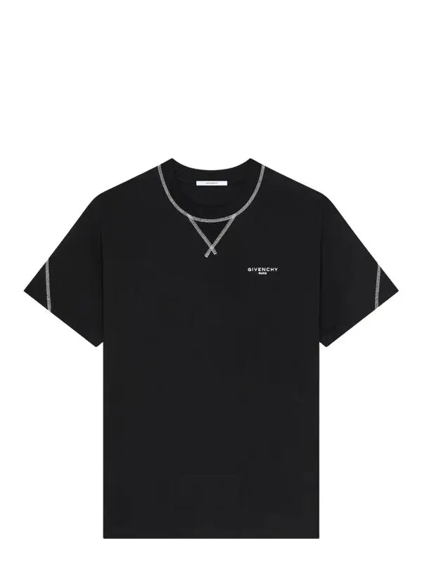 Givenchy Couture Seam T-shirt In Cotton With Embroidery - Black