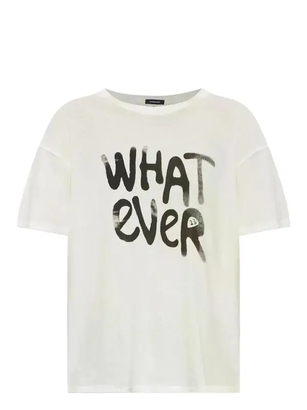 R13 Slogan-print T-shirt - Neutrals