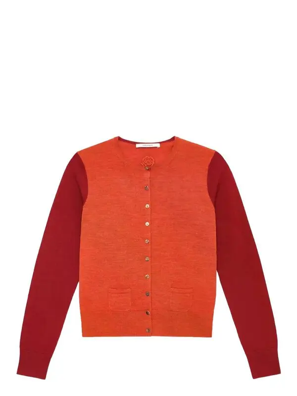 Malìparmi Floral-detail Wool Cardigan - Orange