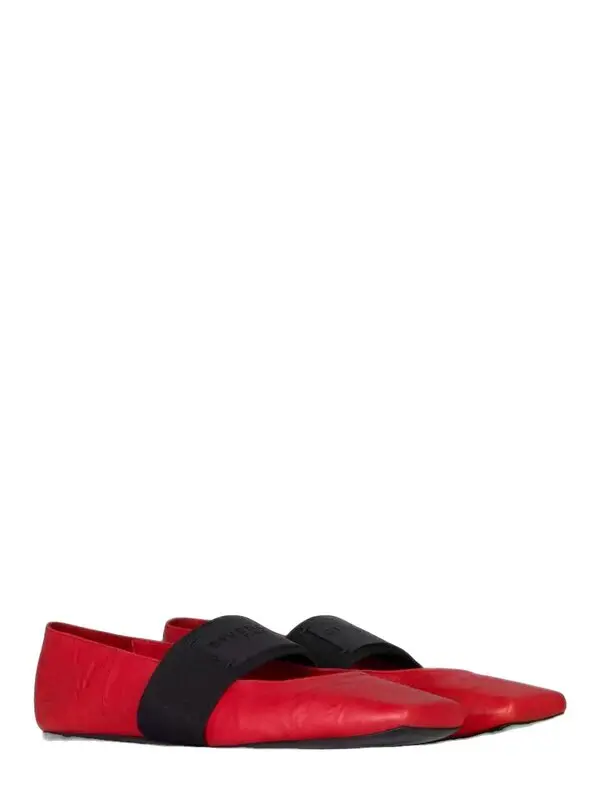 Givenchy Sliced Square Ballerinas In Textured-effect Leather - Red