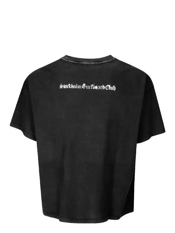 STOCKHOLM SURFBOARD CLUB Logo-print Chest-pocket T-shirt - Black