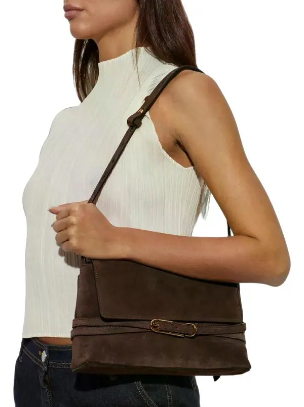 LIFFNER Buckle-detail Suede Shoulder Bag - Brown