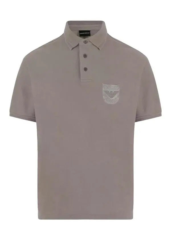 Emporio Armani Logo-patch Polo Shirt - Grey