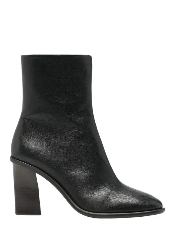 Soeur Lollie Grained Leather Ankle Boots - Black