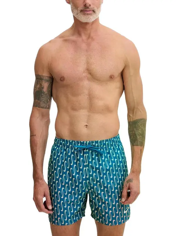 Nike Logo-print Drawstring Swim Shorts - Blue