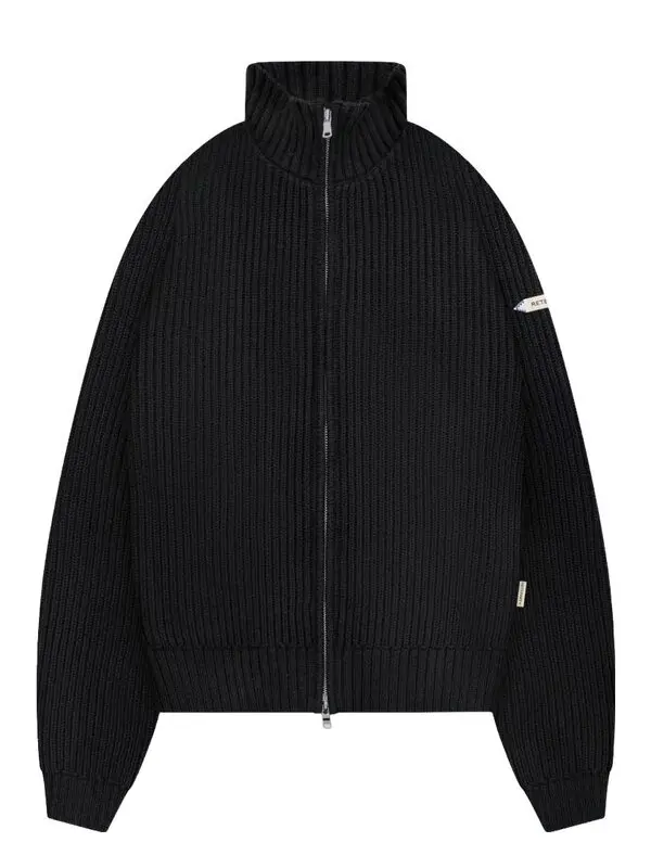 RETERNITY L'atelier Rib-knit Cotton Cardigan - Black