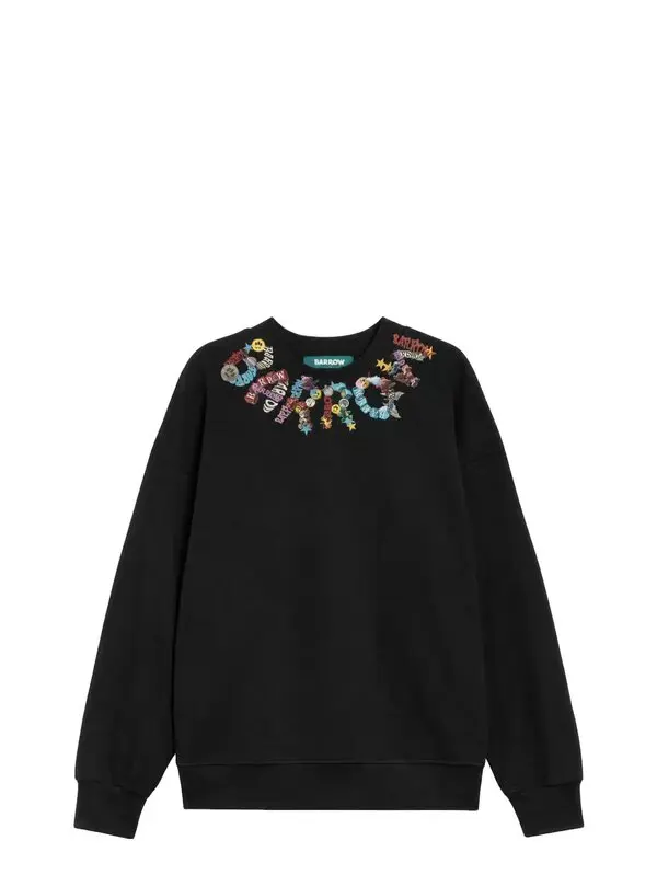 BARROW Logo-print Drop-shoulder Sweatshirt - Black