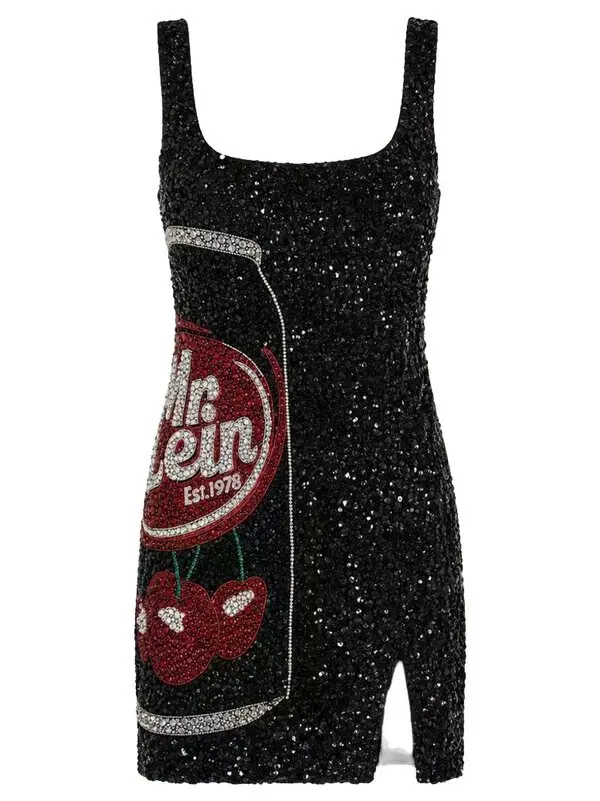 Philipp Plein Mr Plein Cherry Can Crystal-embellished Mini Dress - Black