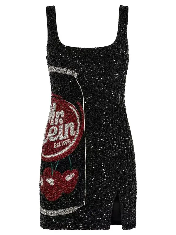 Philipp Plein Mr Plein Cherry Can Crystal-embellished Mini Dress - Black