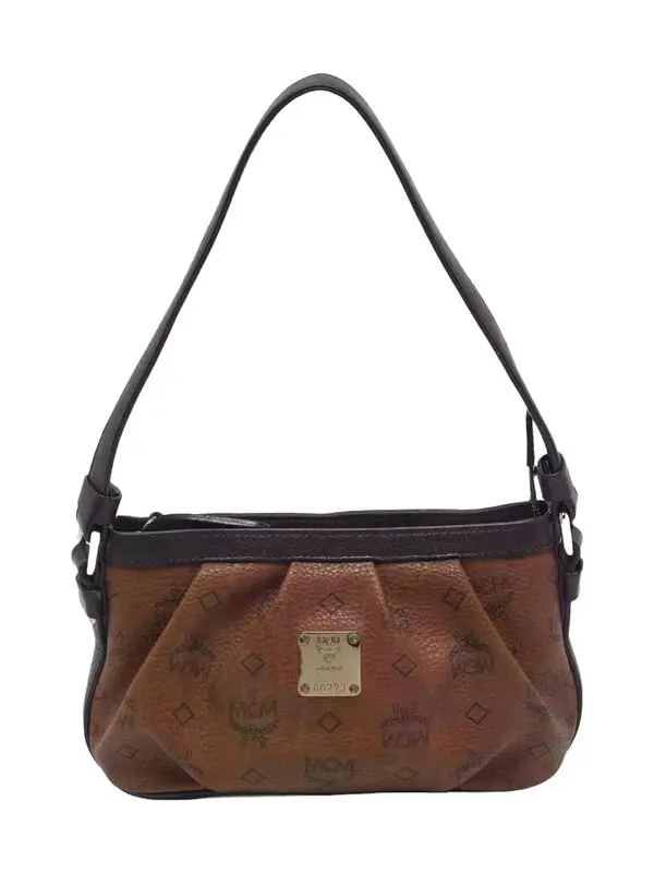 Mcm Pleated Visetos Shoulder Bag - Brown