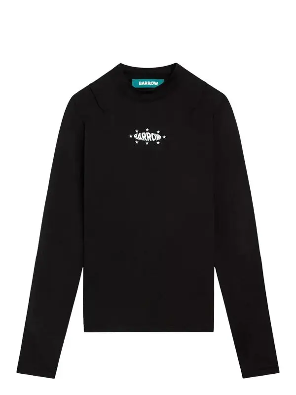 BARROW Logo-print Long-sleeved T-shirt - Black