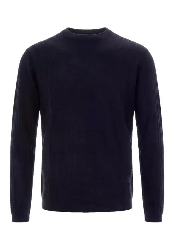 Emporio Armani Waffle-knit Sweater - Blue