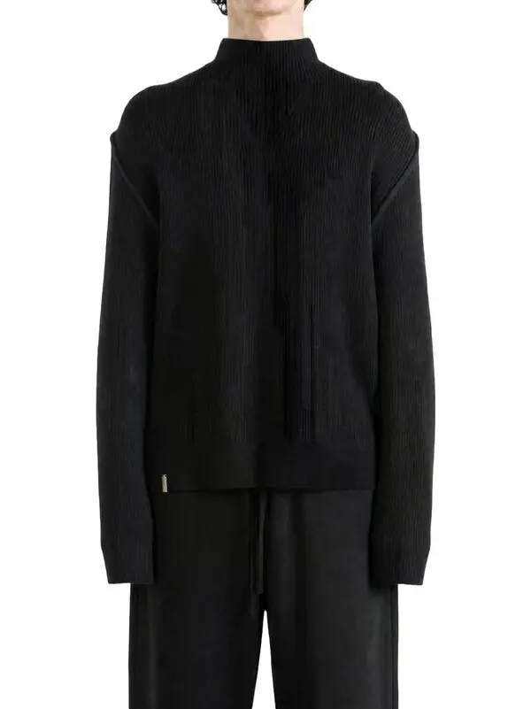 PUMA Ribbed Cut-out Sweater - Black