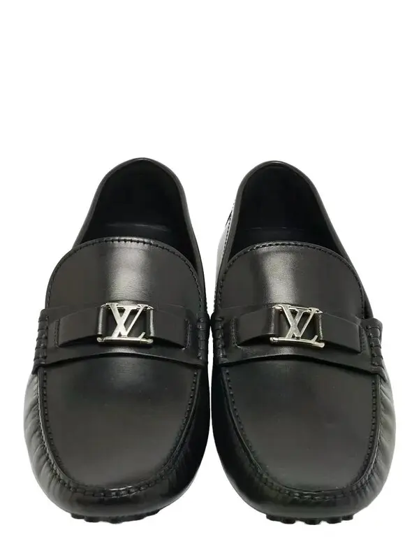 LOUIS VUITTON Hockenheim Leather Loafers - Black