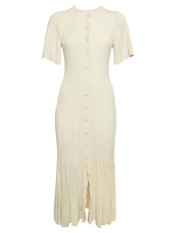 Sandro Pointelle-design Dress - Neutrals