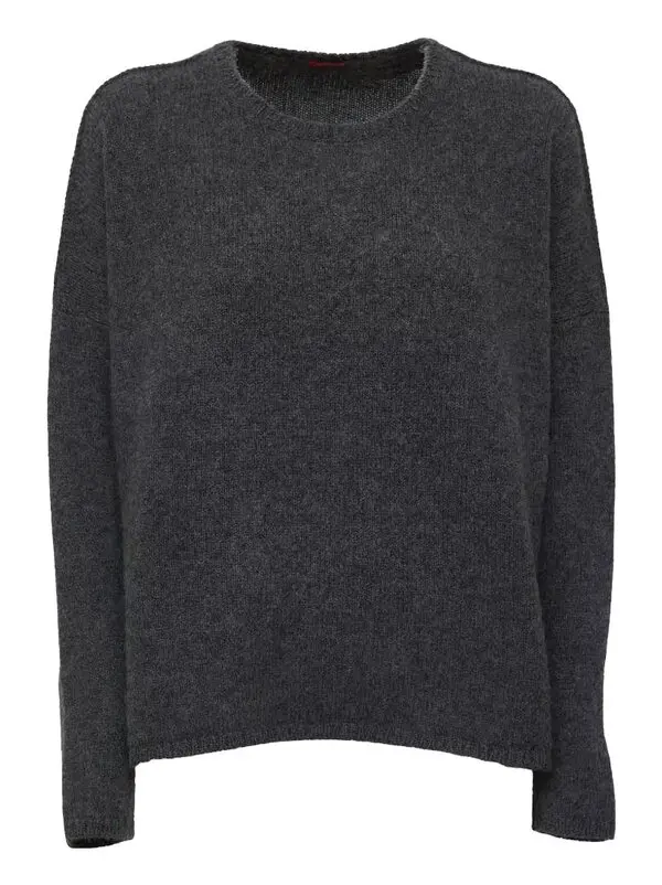Apuntob Crew-neck Drop-shoulder Sweater - Grey