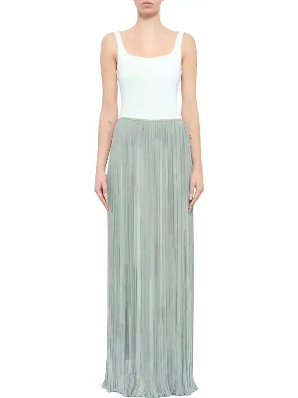 LANVIN Pleated Drawstring-fastening Maxi Skirt - Blue