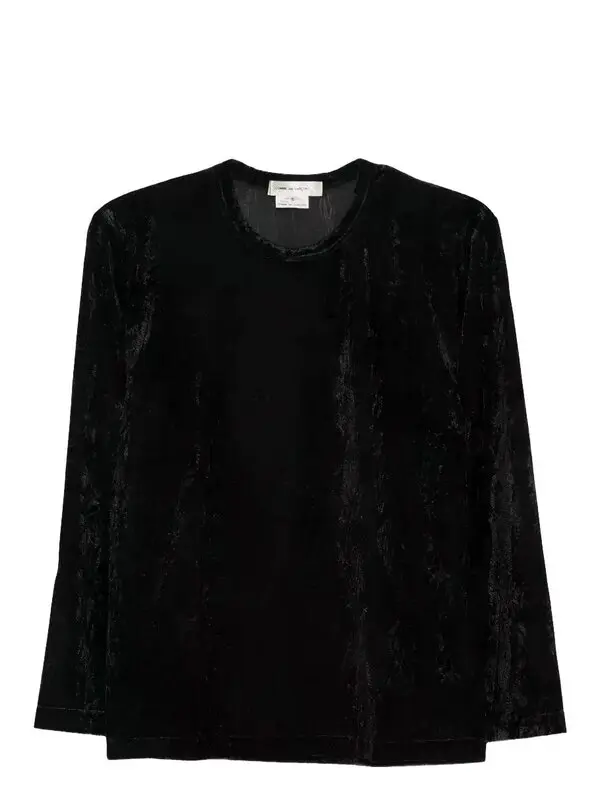 Comme Des Garçons Crushed-velvet T-shirt - Black