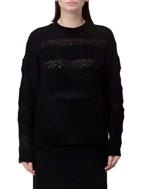 Fabiana Filippi Sequin-embellished Open-knit Sweater - Black