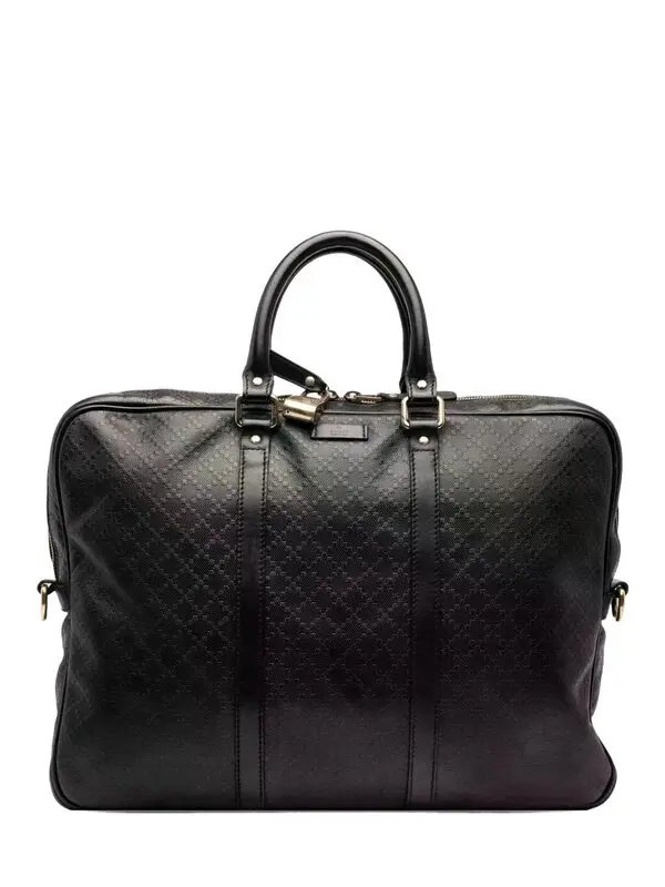 Gucci 2000-2015 Diamante Calfskin Business Bag - Black