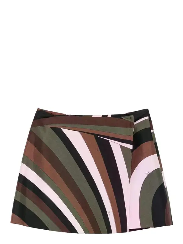 Emilio Pucci Iride-print Wrap Mini Skirt - Brown