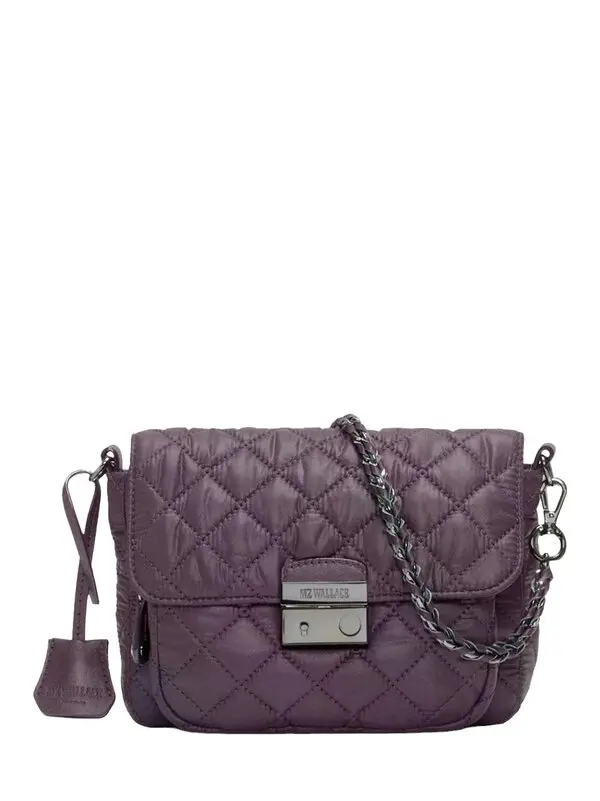 Mz Wallace Small Crosby Lock Quilted Cross Body Bag - Purple