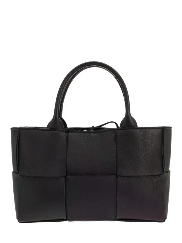 Bottega Veneta 2020s Mini Arco Intrecciato Leather Tote Bag - Black