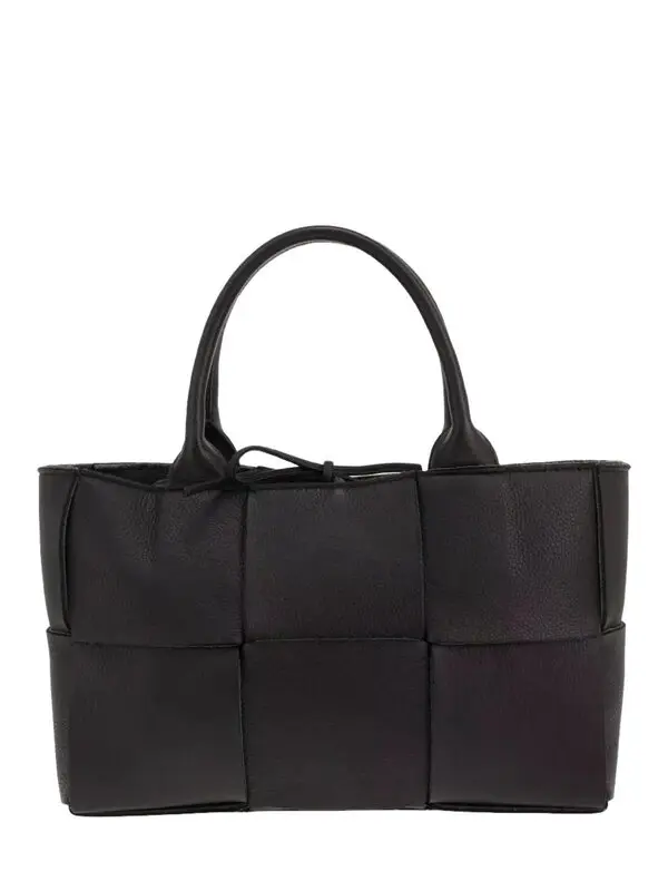 Bottega Veneta 2020s Mini Arco Intrecciato Leather Tote Bag - Black