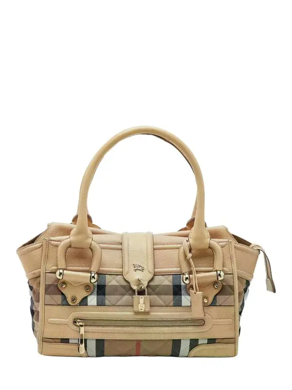 Burberry Large Manor House Check Quilted Tote Bag - Neutrals