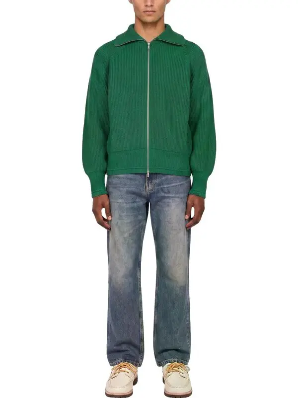 ENTIRE STUDIOS Ribbed-knit Cardigan - Green