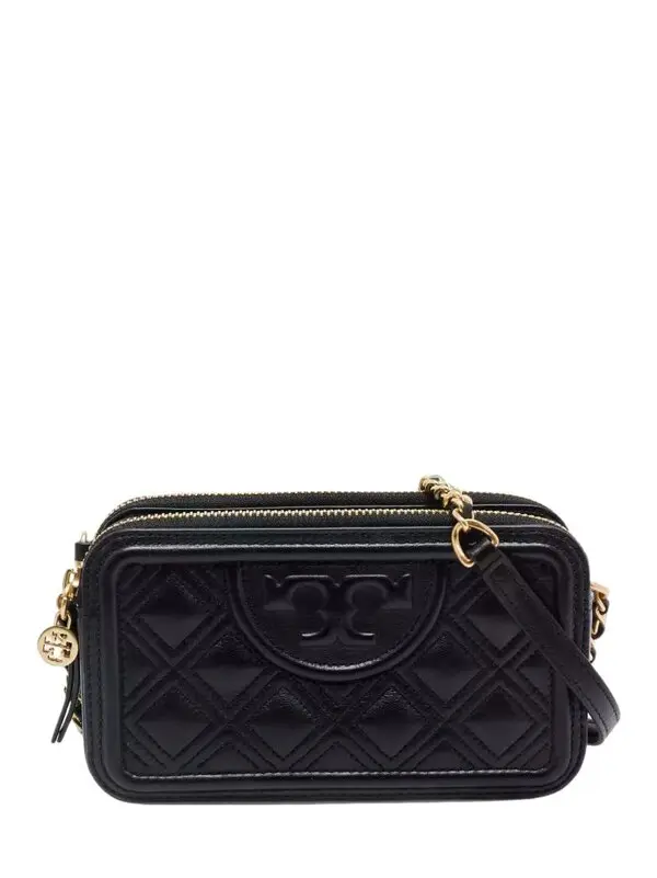 Tory Burch Minin Fleming Double-zip Shoulder Bag - Black