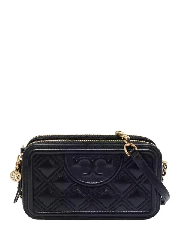 Tory Burch Minin Fleming Double-zip Shoulder Bag - Black
