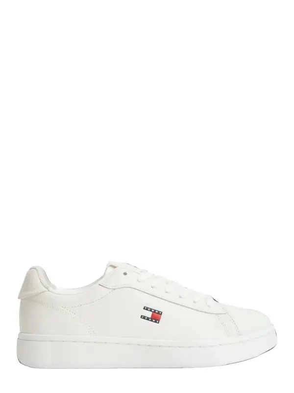 Tommy Hilfiger Logo-patch Leather Sneakers - White