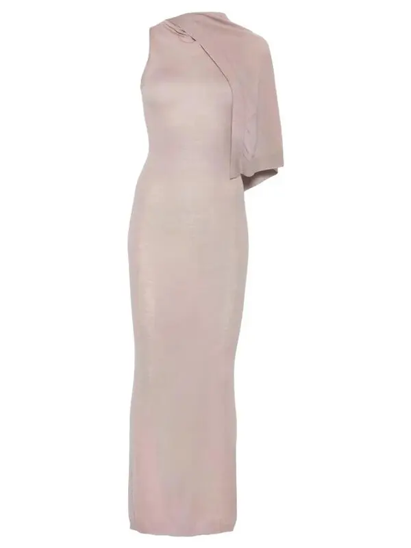Rick Owens Scarf Asymmetric Draped-detail Maxi Dress - Neutrals
