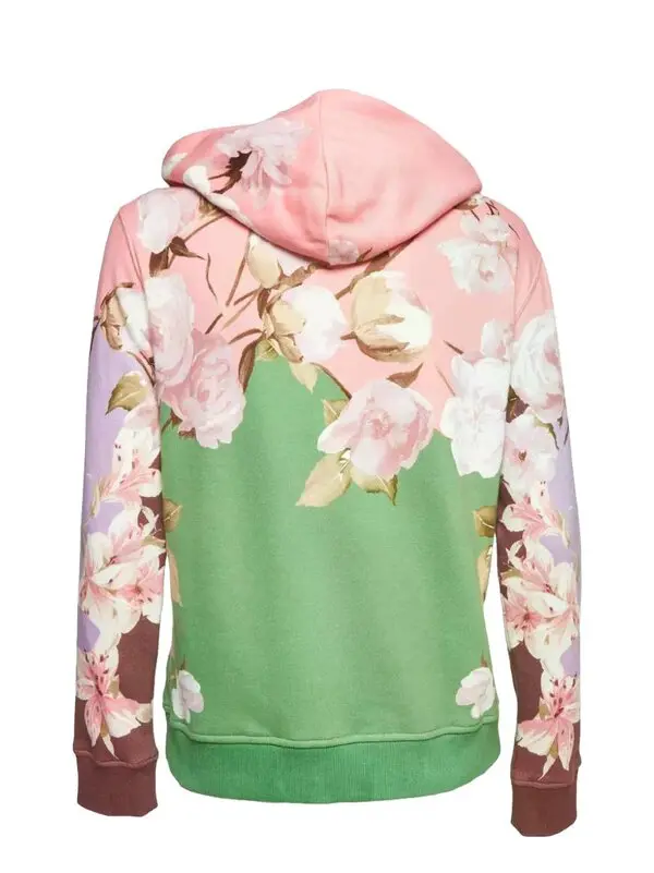 Valentino Garavani Floral-print Zip-fastening Hoodie - Pink