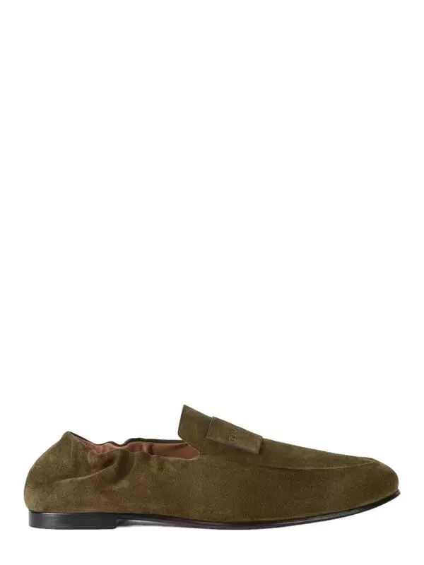 Givenchy Label Loafers In Suede - Green