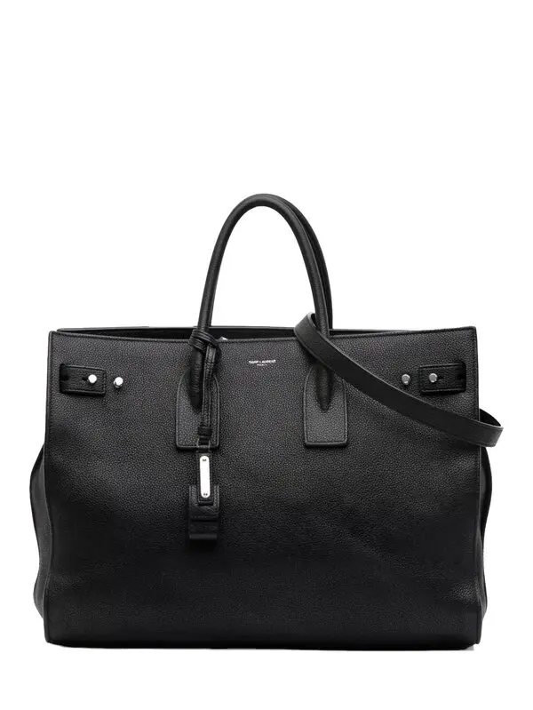 Saint Laurent 2021 Large Supple Grained Calfskin Sac De Jour Satchel - Black