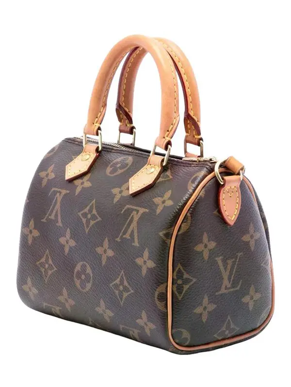 LOUIS VUITTON 2019 Monogram Nano Speedy Bandouliere Satchel - Brown