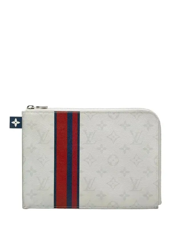 LOUIS VUITTON 2015 Monogram Pochette Jour Pm Clutch Bag - White