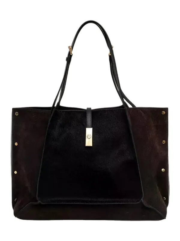POLLINI Austin Stud-embellished Calf-hair Tote Bag - Brown