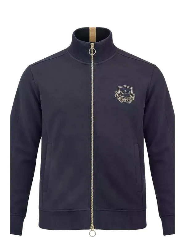 Paul & Shark Logo-embroidered Zip-up Sweater - Blue