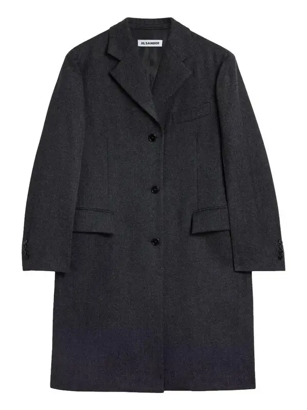 JIL SANDER Felt Wool Tailored Coat - Grey