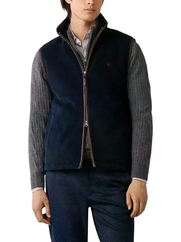 HACKETT  Polar Fleece Gilet - Brown