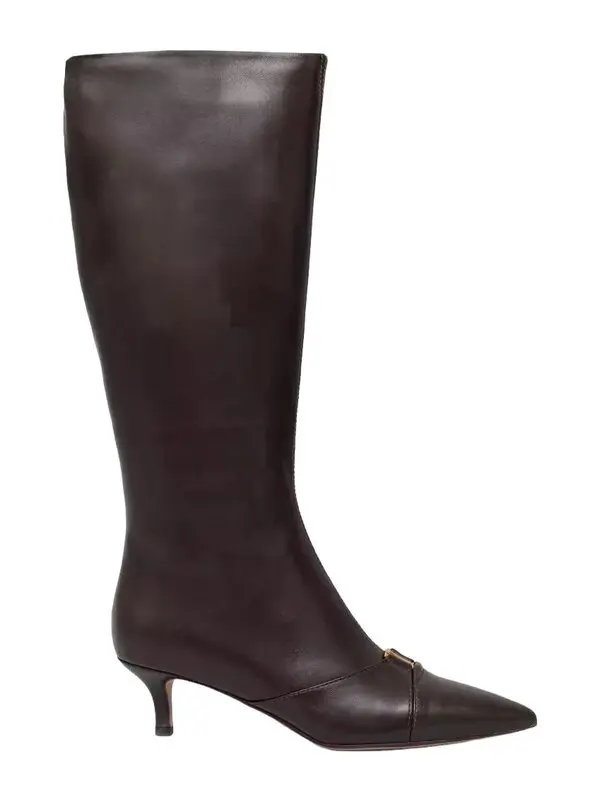 TWINSET Logo-plaque Pointed-toe Boots - Brown