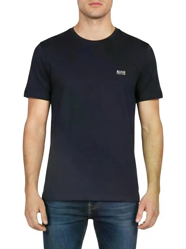 BOSS Logo-embroidered T-shirt - Blue