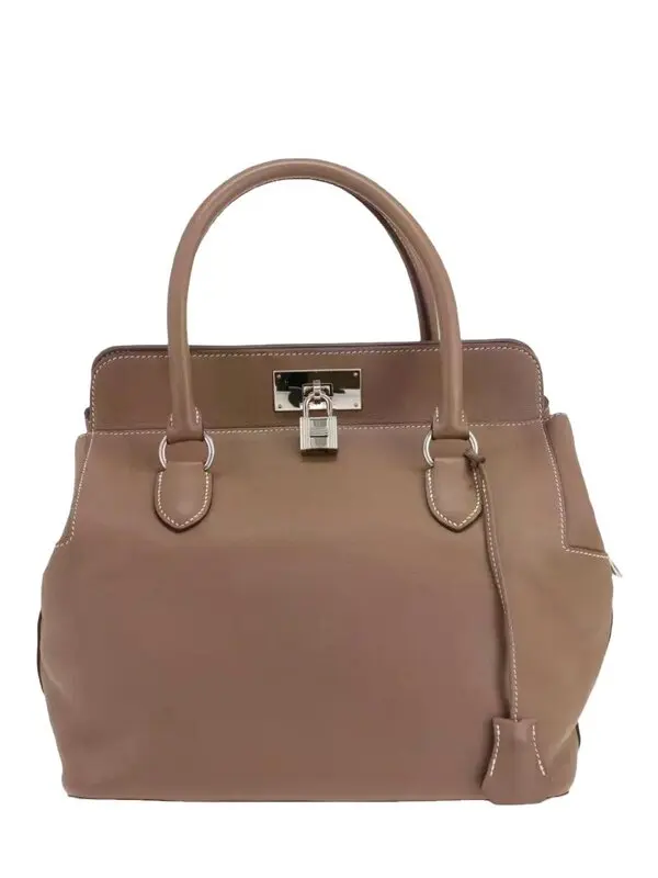 Hermès 2013 Tool Box Leather Tote Bag - Brown