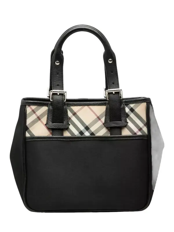 Burberry 2000-2017 Nova Check Trimmed Nylon Handbag - Black